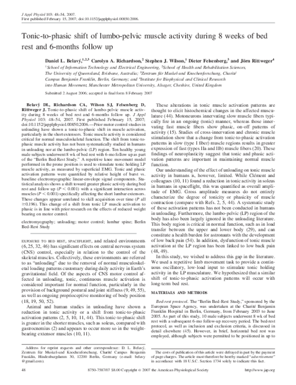 (PDF) Tonic-to-phasic shift of lumbo-pelvic muscle activity during 8 ...