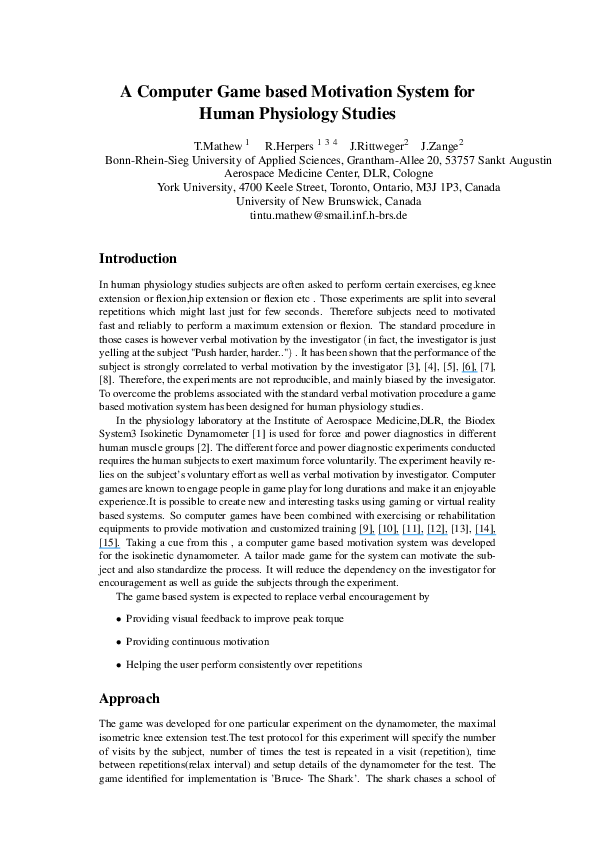 (PDF) A computer game based motivation system for human physiology ...