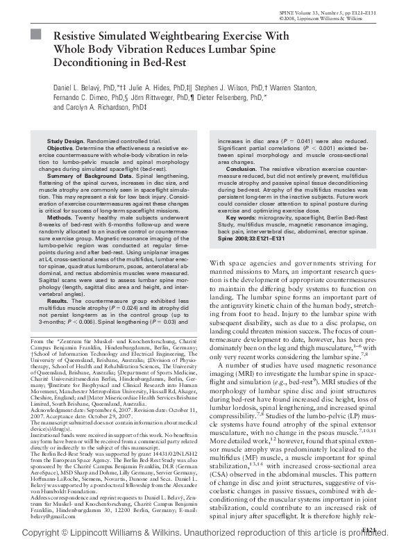 (PDF) Resistive Simulated Weightbearing Exercise With Whole Body ...