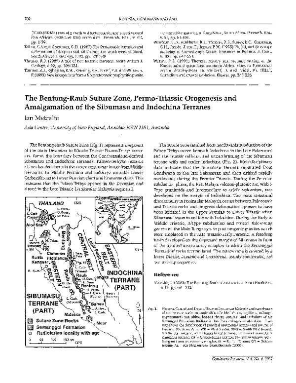 (PDF) The Bentong-Raub Suture Zone, Permo-Triassic Orogenesis and ...