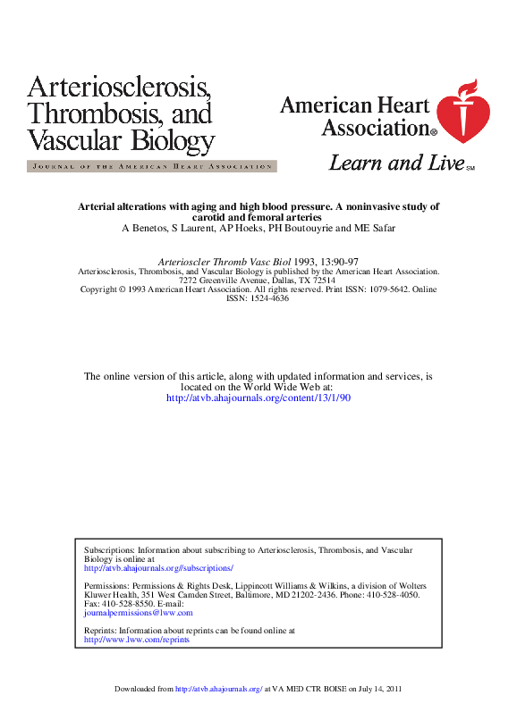 (PDF) Arterial alterations with aging and high blood pressure. A noninvasive study of carotid ...