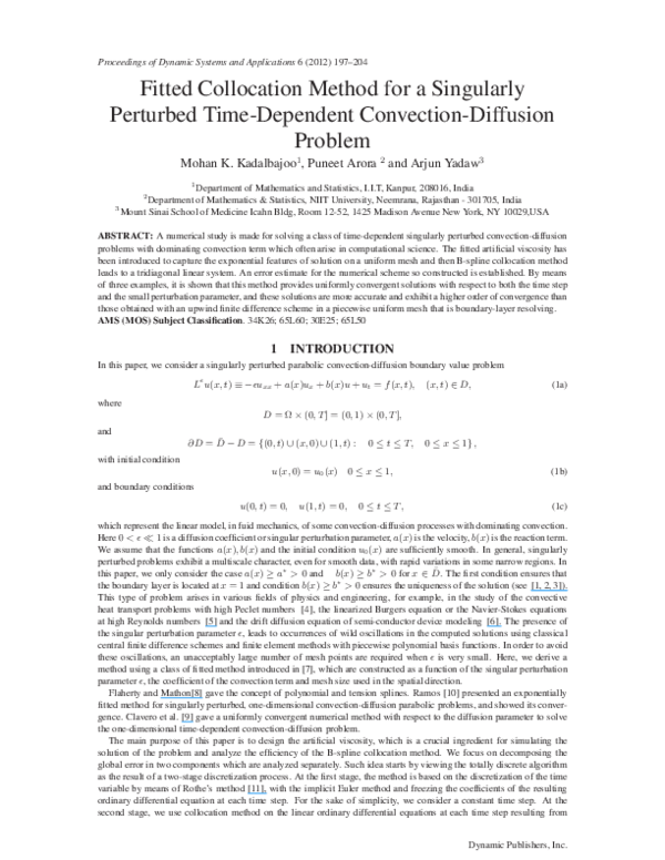 (PDF) Fitted Collocation Method for a Singularly Perturbed Time-Dependent Convection-Diffusion ...