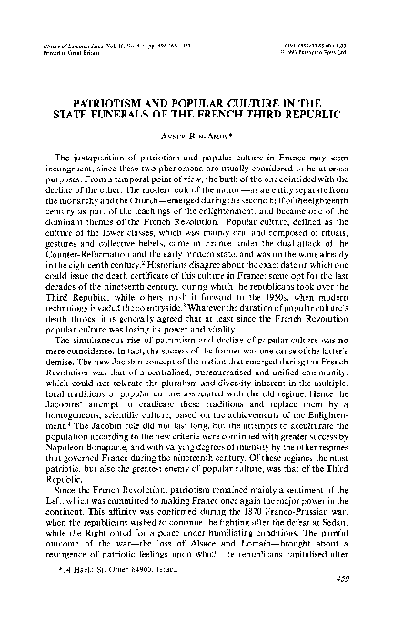 (PDF) Patriotism and popular culture in the state funerals of the ...
