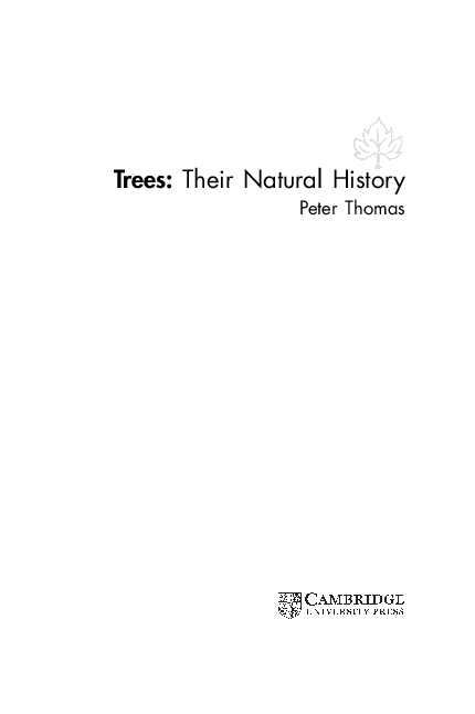 (PDF) Trees: their natural history