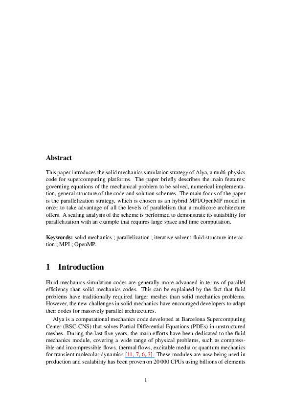 (PDF) Enabling a Computational Mechanics Code for Massively Parallel Supercomputers