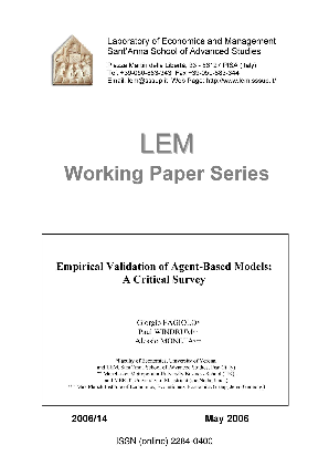 (PDF) Empirical validation of agent-based models: A critical survey | Paul Windrum - Academia.edu