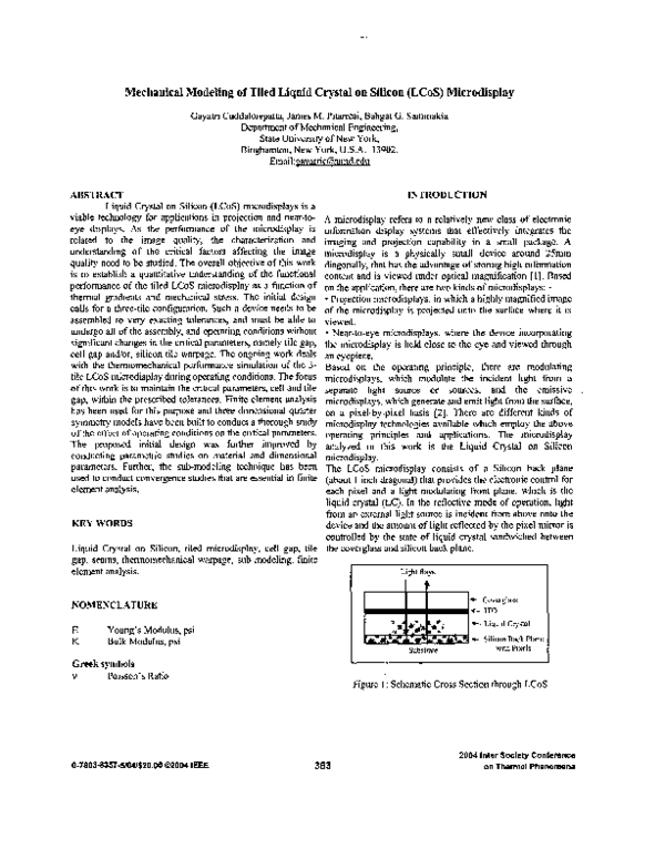 (PDF) Mechanical modeling of tiled Liquid Crystal on Silicon (LCoS ...