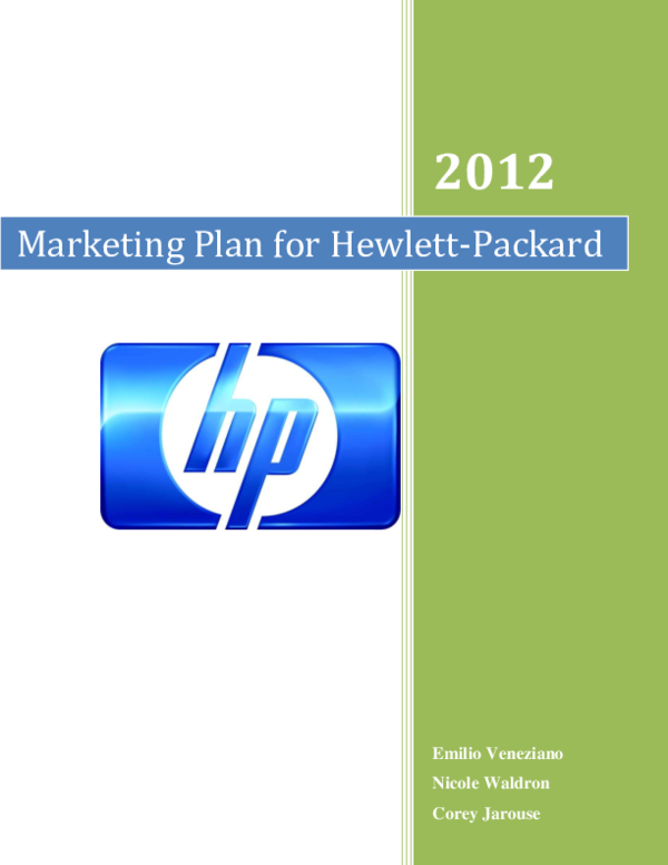 (PDF) Marketing Plan for Hewlett-Packard