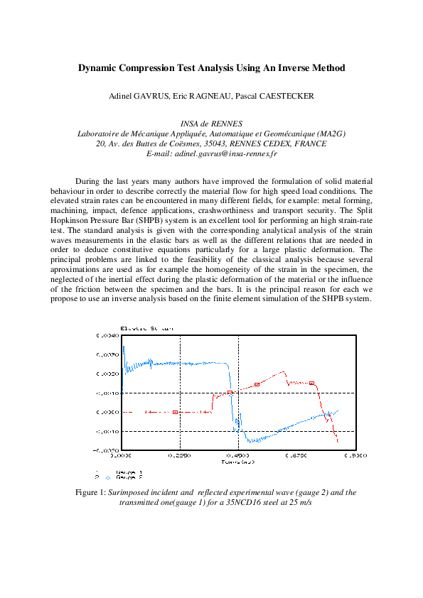 (PDF) Dynamic compression test analysis using an inverse method