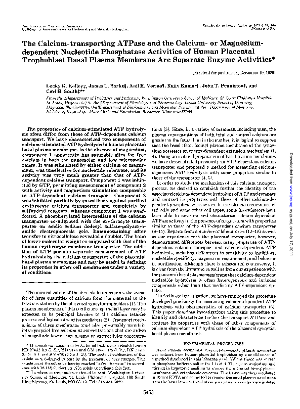 (PDF) Relevance of the plasma membrane calcium-ATPase in the ...