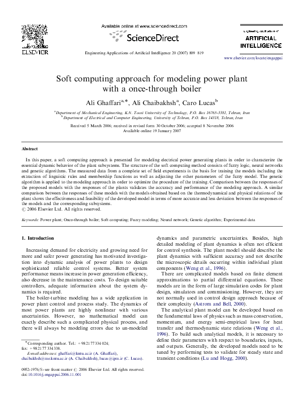 (PDF) Soft computing approach for modeling power plant with a once-through boiler