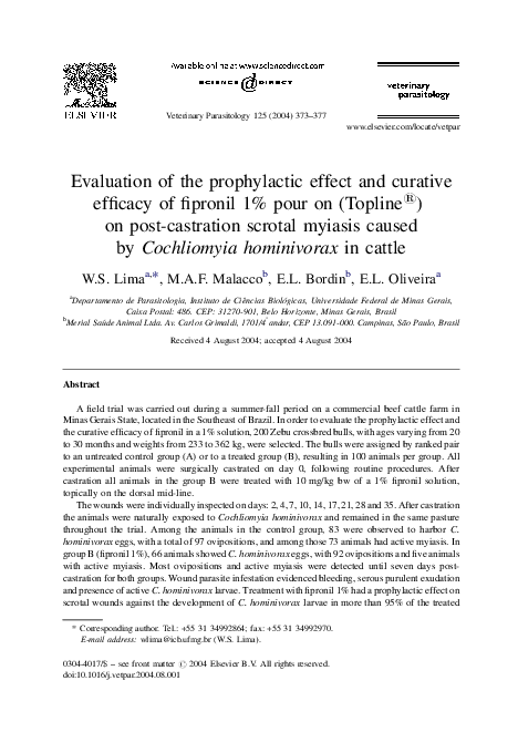 (PDF) Evaluation of the prophylactic effect and curative efficacy of ...
