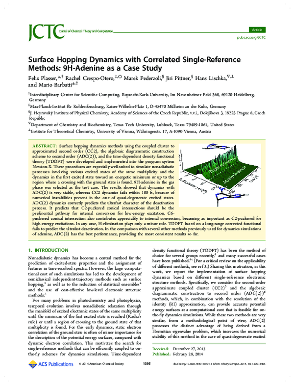(PDF) Surface Hopping Dynamics with Correlated Single-Reference Methods: 9H-Adenine as a Case Study