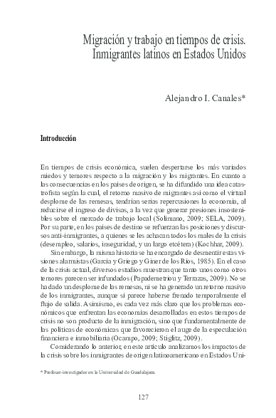 (PDF) Migración y trabajo en tiempos de crisis. Inmigrantes latinos en ...