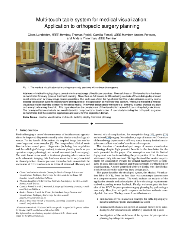 (PDF) Multi-Touch Table System for Medical Visualization: Application ...