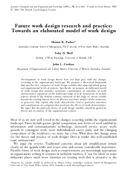 (PDF) Future work design research and practice: Towards an elaborated ...