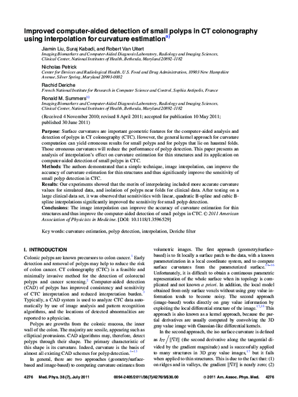 (PDF) Improved computer-aided detection of small polyps in CT colonography using interpolation ...