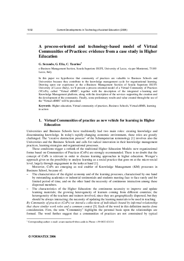 (PDF) A Process-Oriented and Technology-Based Model of Virtual ...