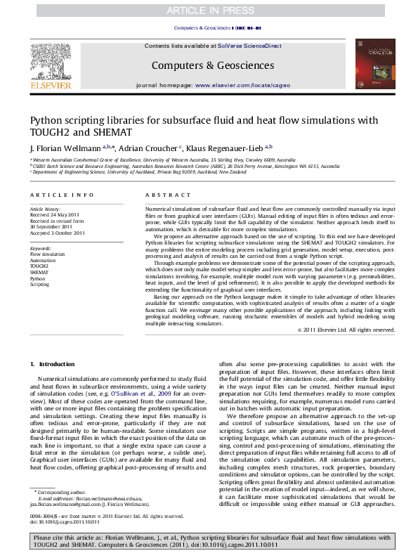 (PDF) Python scripting libraries for subsurface fluid and heat flow ...