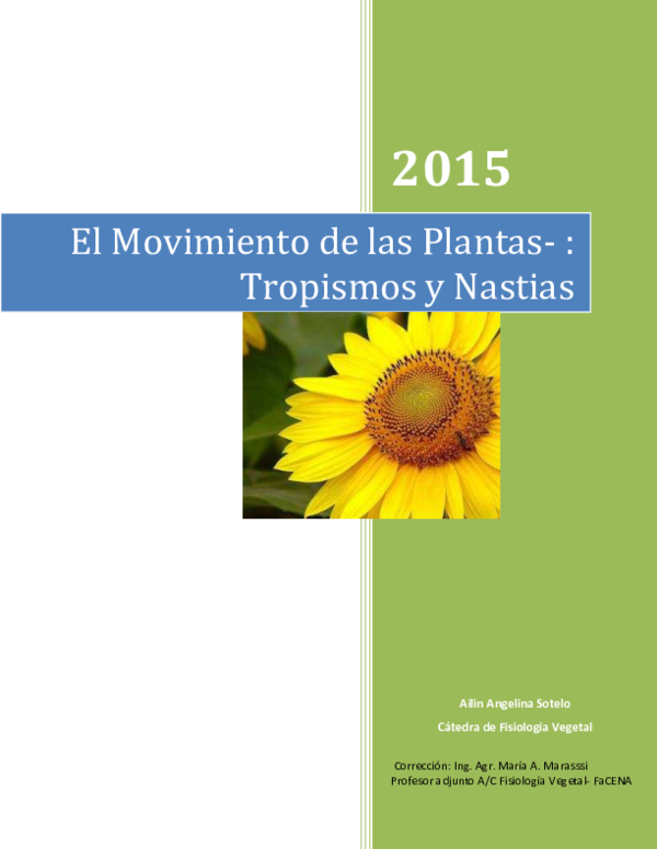 Hoja De Trabajo Sobre Los Tropismos De Las Plantas GUIA PEDAGOGICA