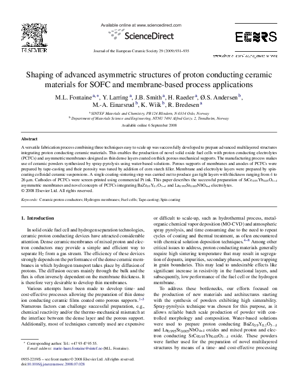 (PDF) Shaping of advanced asymmetric structures of proton conducting ...