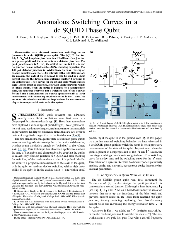 (PDF) Anomalous Switching Curves in a dc SQUID Phase Qubit | Hanhee Paik - Academia.edu