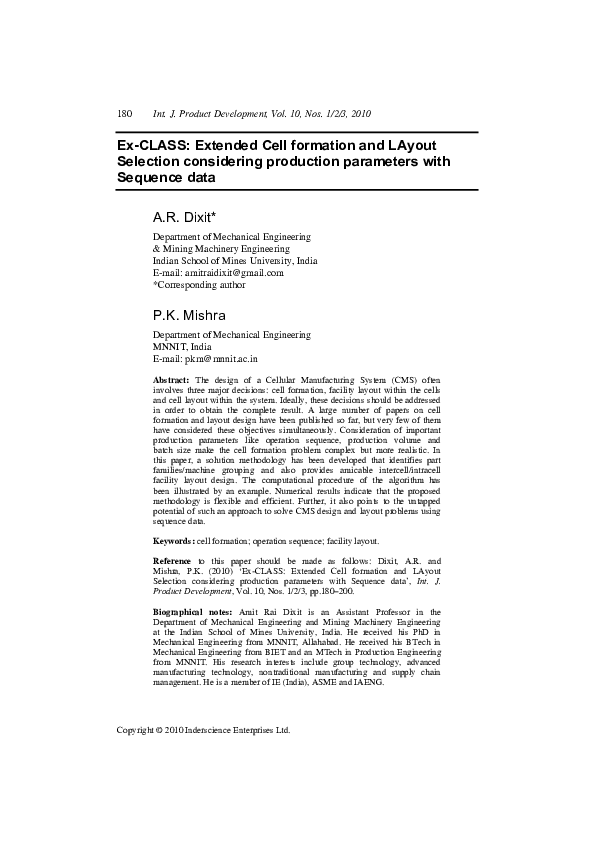 (PDF) Ex-CLASS: Extended Cell formation and LAyout Selection ...