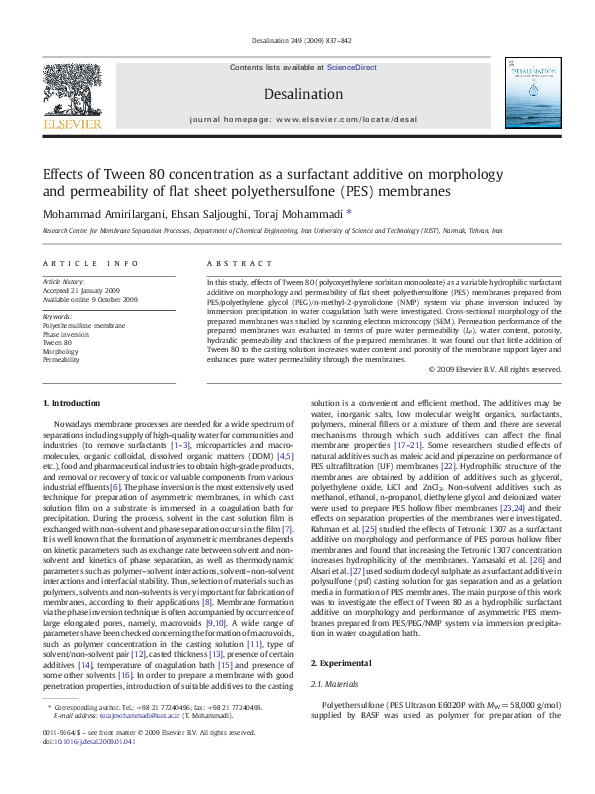 (PDF) Effects of Tween 80 concentration as a surfactant additive on ...