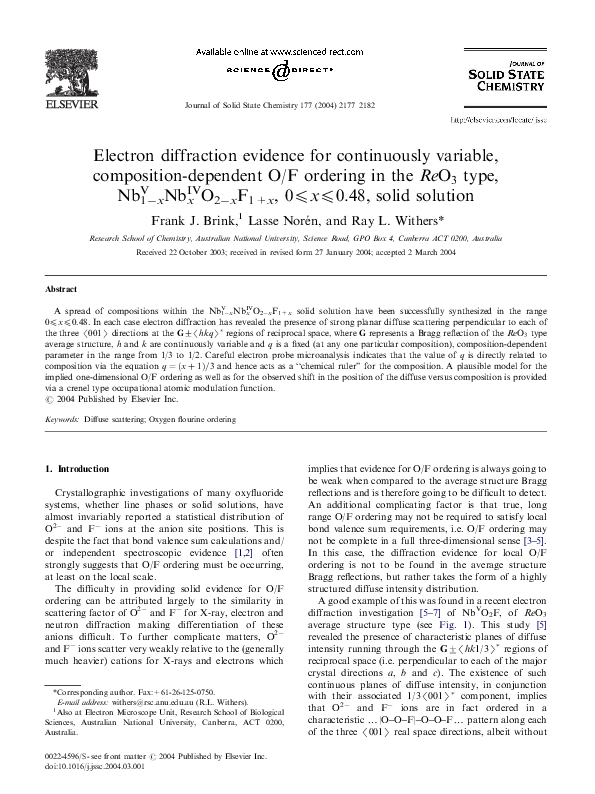 (PDF) Electron diffraction evidence for continuously variable ...