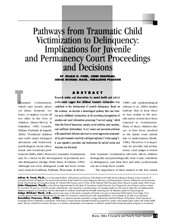 (PDF) Pathways from Traumatic Child Victimization to Delinquency ...