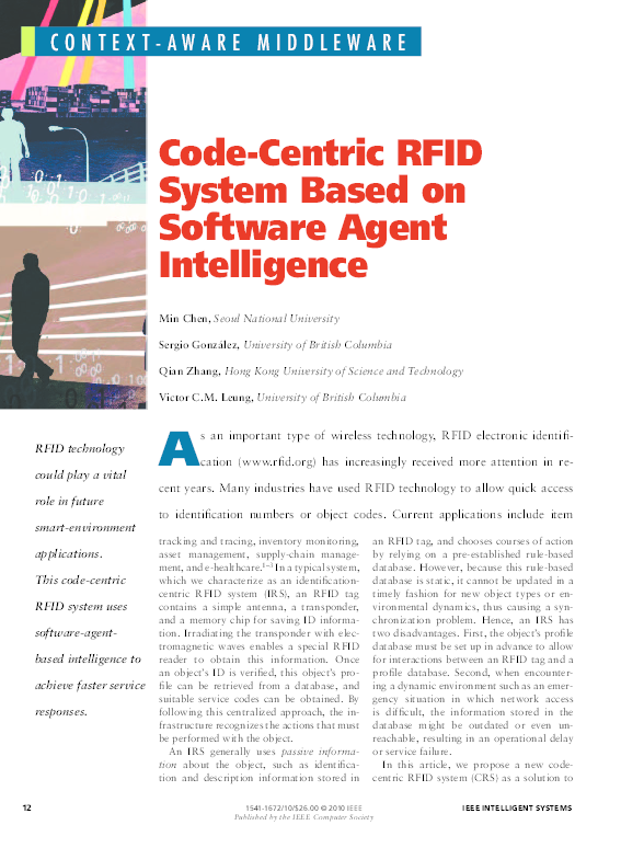 (PDF) Code-Centric RFID System Based on Software Agent Intelligence