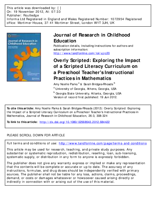 (PDF) Overly Scripted: Exploring the Impact of a Scripted Literacy ...