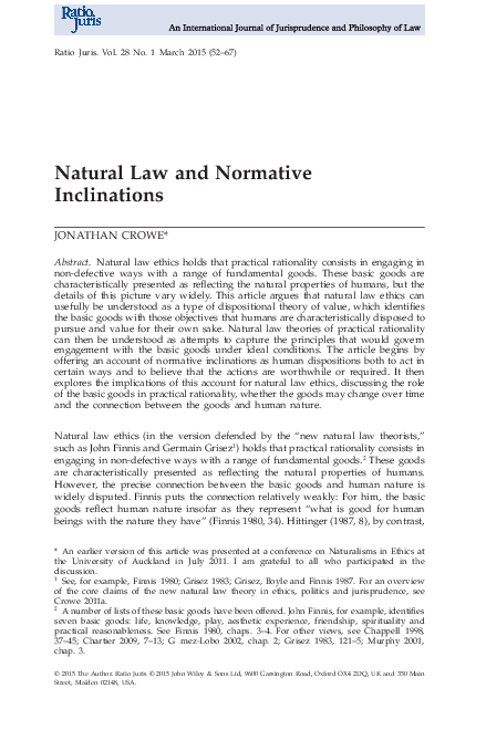 (PDF) Natural Law and Normative Inclinations