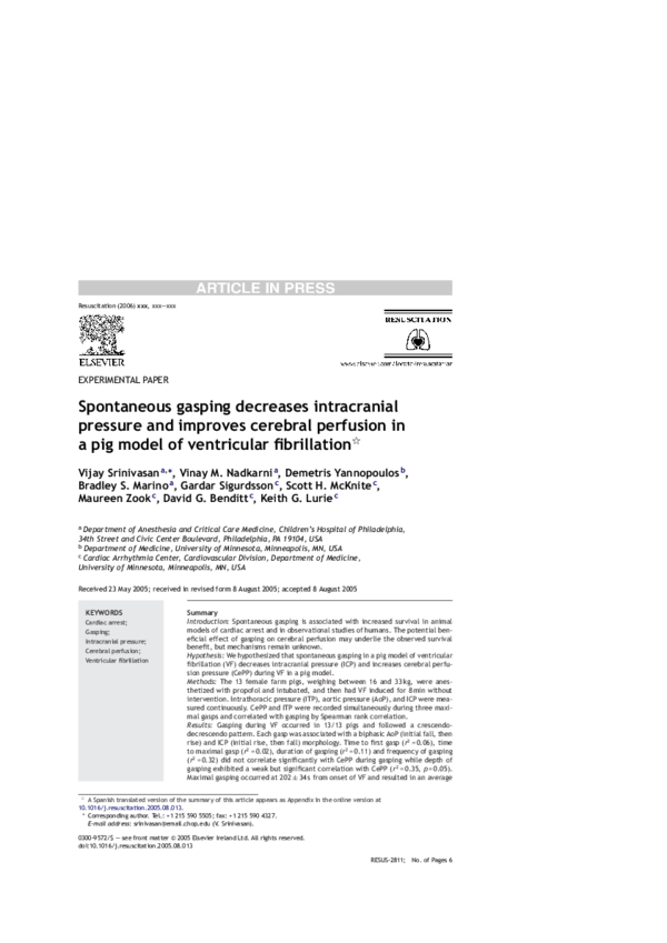 (PDF) Spontaneous gasping decreases intracranial pressure and improves ...