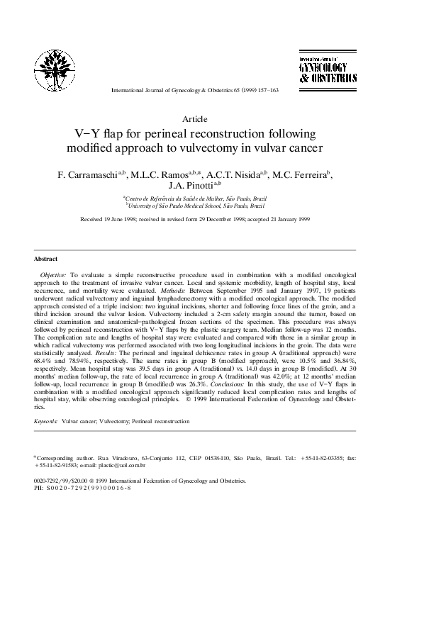 (PDF) V–Y flap for perineal reconstruction following modified approach ...