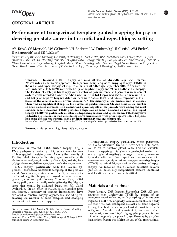 Pdf The Morbidity Of Transperineal Template Guided Prostate Mapping Biopsy Wayne Butler