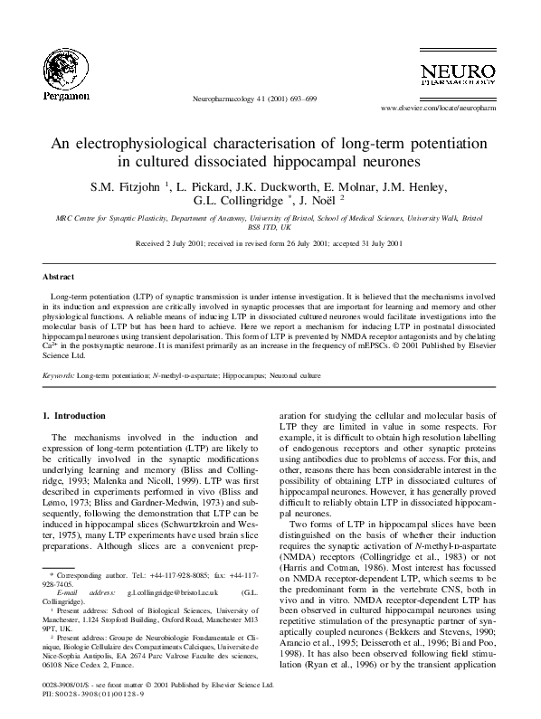 (PDF) An electrophysiological characterisation of long-term ...