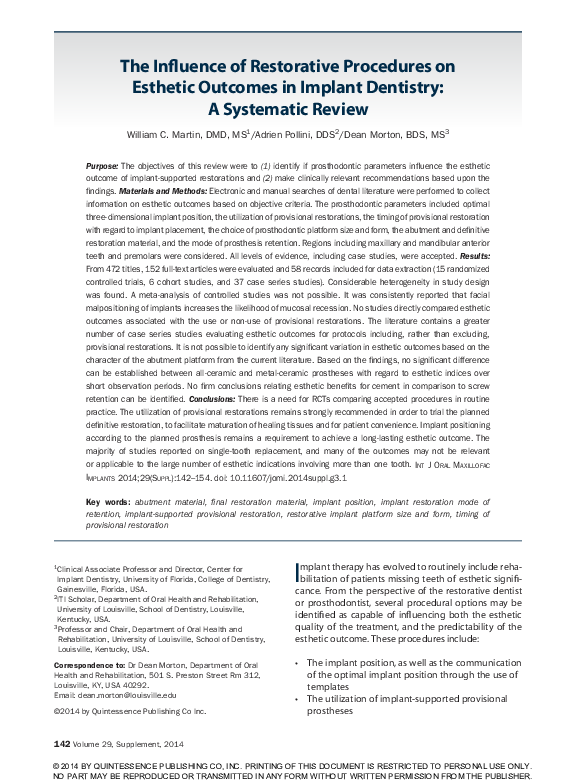Pdf Consensus Statements And Recommended Clinical Procedures