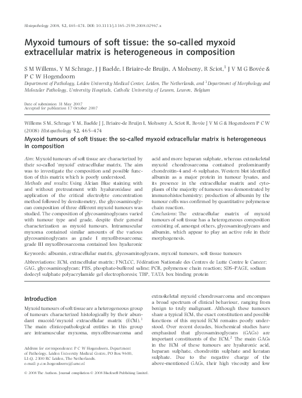 (PDF) Myxoid tumours of soft tissue: the so-called myxoid extracellular ...
