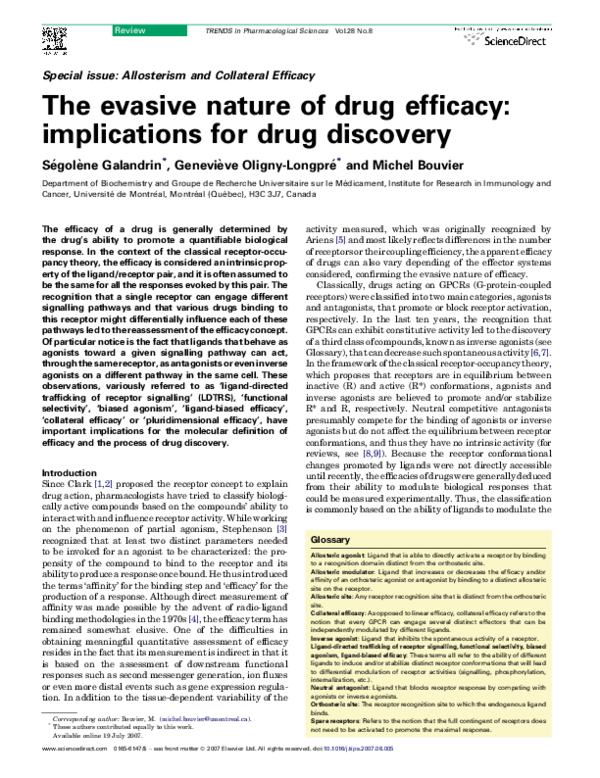 (PDF) The evasive nature of drug efficacy: implications for drug discovery