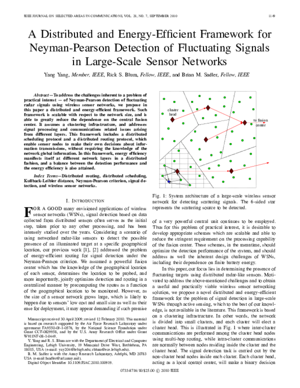 (PDF) A distributed and energy-efficient framework for Neyman-Pearson detection of fluctuating ...