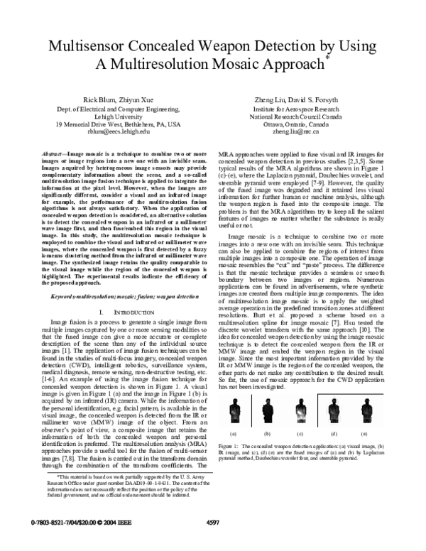 (PDF) Multisensor concealed weapon detection by using a multiresolution mosaic approach