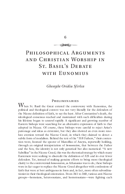 (PDF) Philosophical Arguments and Christian Worship in St. Basil's ...