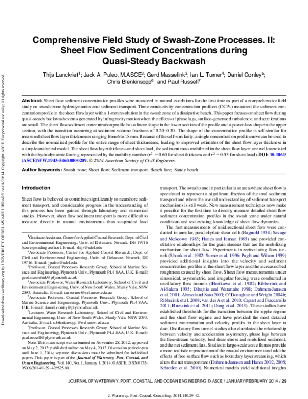 (PDF) Comprehensive field study of swash-zone processes. 1 ...