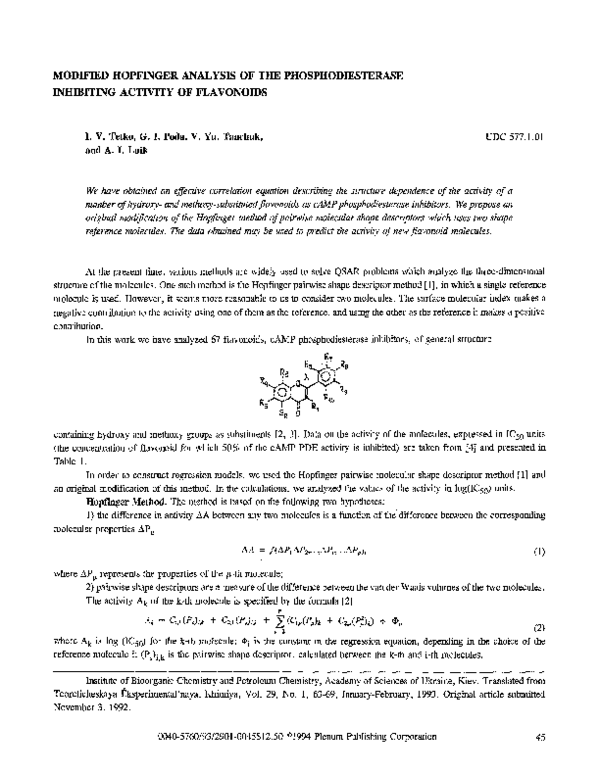 (PDF) Modified Hopfinger analysis of the phosphodiesterase inhibiting ...