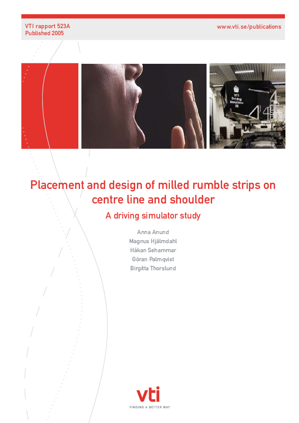 (PDF) Placement and design of milled rumble strips on centre line and ...