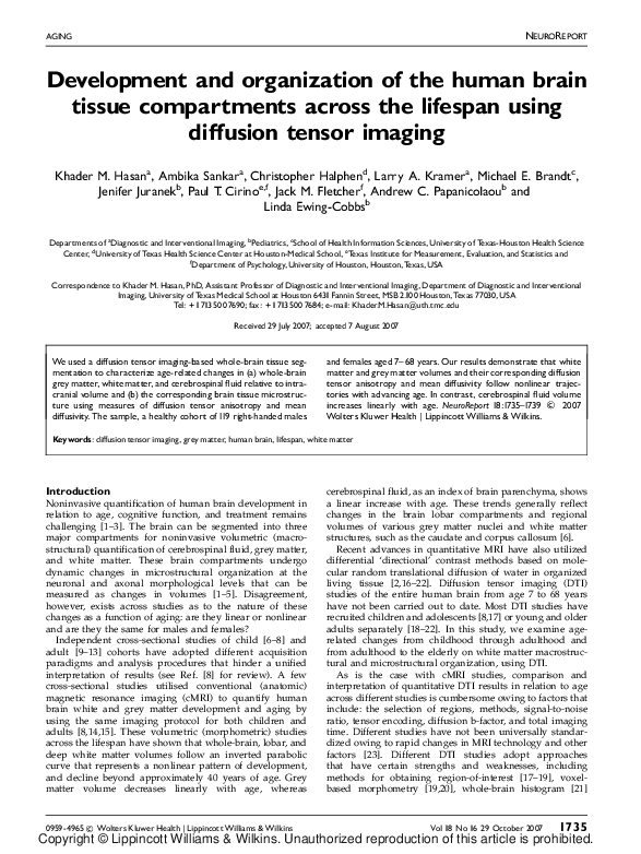 (PDF) Development and organization of the human brain tissue ...