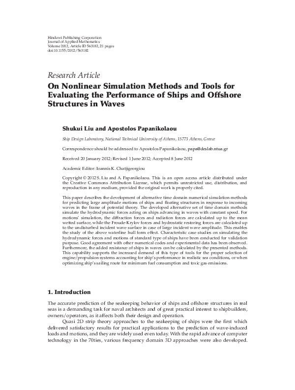 Pdf On Nonlinear Simulation Methods And Tools For Evaluating The