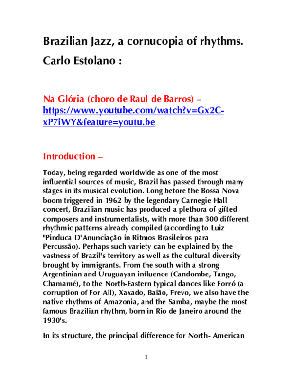 (PDF) Brazilian Jazz, a cornucopia of rhythms