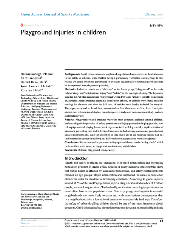 (PDF) Playground injuries in children